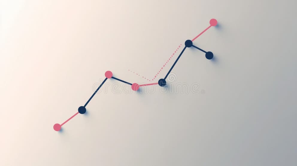 Stylized Graph Showing Fluctuating Data Trends with Colorful Markers ...