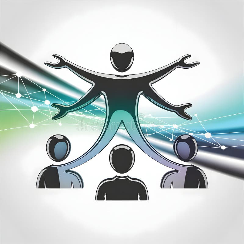 Stylized Human Figures Connected by Lines Stylized Figures Stock ...