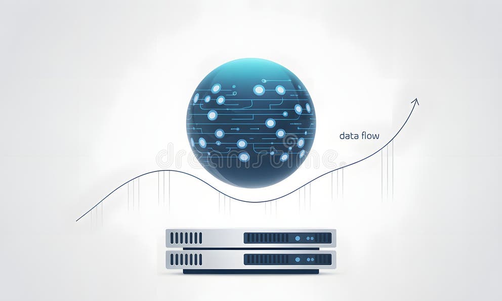 Global Data Flow & Growth Stock Illustration - Illustration of data ...