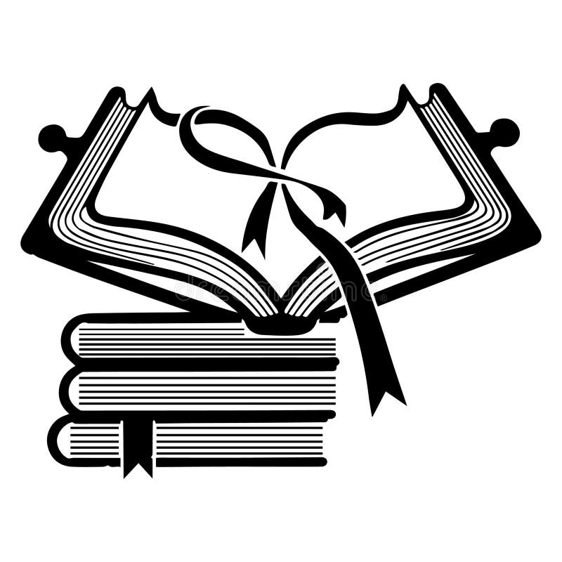 Open Book and Stack of Books, Symbol of Knowledge and Learning Stock ...