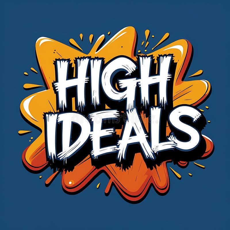 High Ideals Graphic Design Orange and White Text Stock Photo - Image of ...