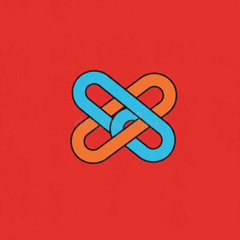 Stylized Graphic of an Intertwined Knot with a Red Background. the Knot ...