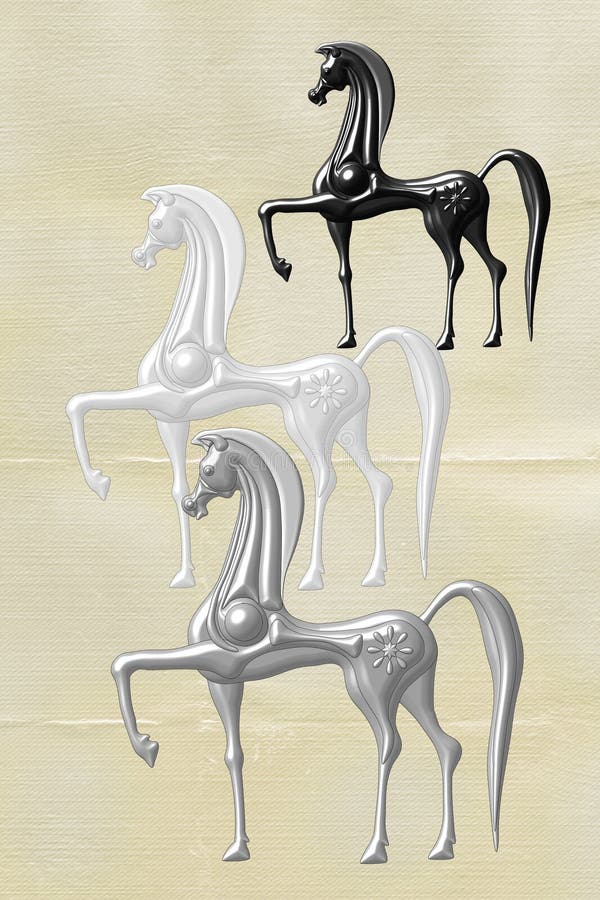 Stylized Graphic of Noble Horse in Digital Art Stock Illustration ...