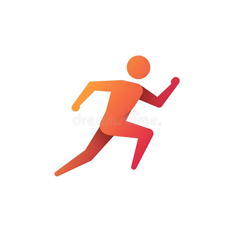 Stylized Graphic of a Running Figure in Profile. Simplified Human Form ...