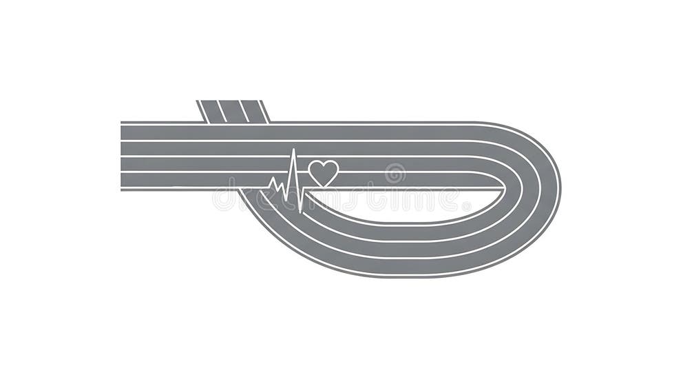 Stylized Graphic of a Running Track Shaped Like a Loop. it Features ...
