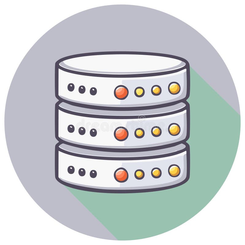 Stylized Graphic of a Stacked Database Servers Icon with Indicator ...
