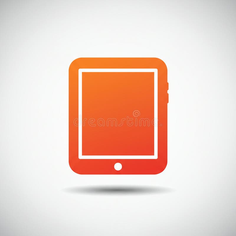 Stylized Graphic of a Tablet in Gradient Shades of Orange and Red. the ...