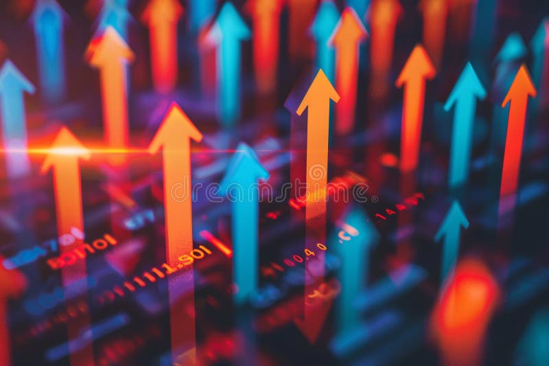 A Stylized Graphic of an Upwardpointing Arrows Symbolizing Business ...