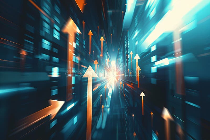 A Stylized Graphic of an Upwardpointing Arrows Symbolizing Business ...