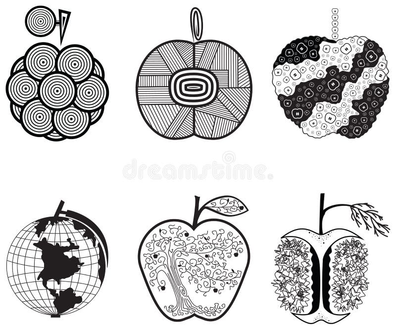 Stylized graphics apples stock vector. Illustration of background ...