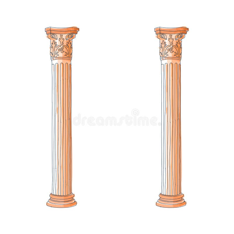 Stylized Greek columns stock vector. Illustration of architecture ... Stylized Greek columns stock vector. Illustration of architecture ...