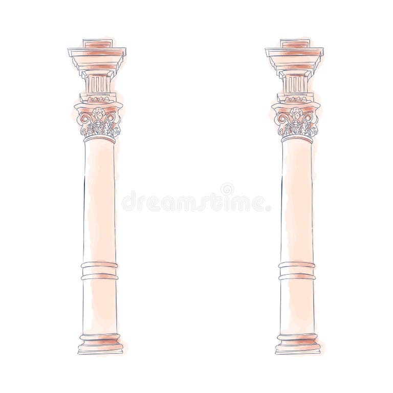Stylized Greek Column Stock Illustrations – 62 Stylized Greek Column ...