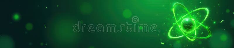 Stylized Green Atom on Vector Background Geometric Shapes , Background ...