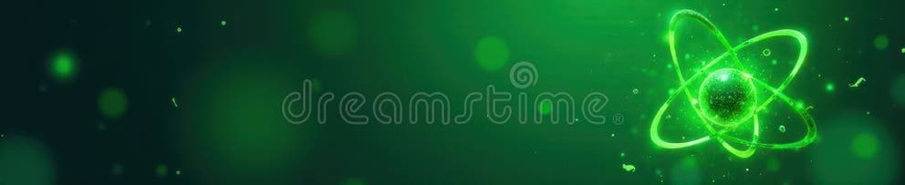 Stylized Green Atom on Vector Background Geometric Shapes , Background ...