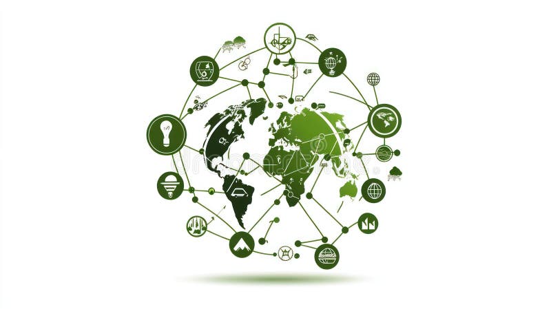 Global Network of Sustainable Solutions Stock Illustration ...