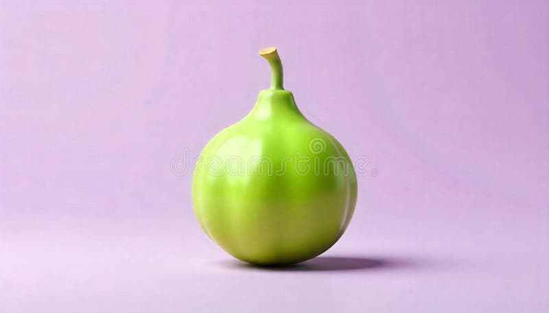 Stylized Green Bottle Gourd on a Light Purple Background Stock ...