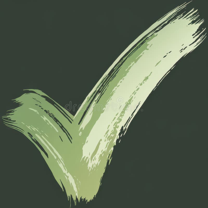 Stylized Green Check Mark on a Dark Background, Symbolizing Approval ...