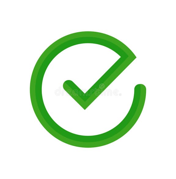 Stylized Green Checkmark for Successfully Completed Process. Done User ...