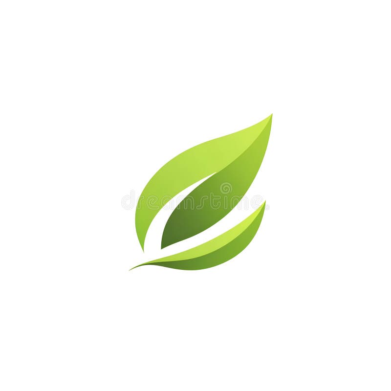A Stylized Green Leaf Logo Representing Nature and Sustainability Stock ...