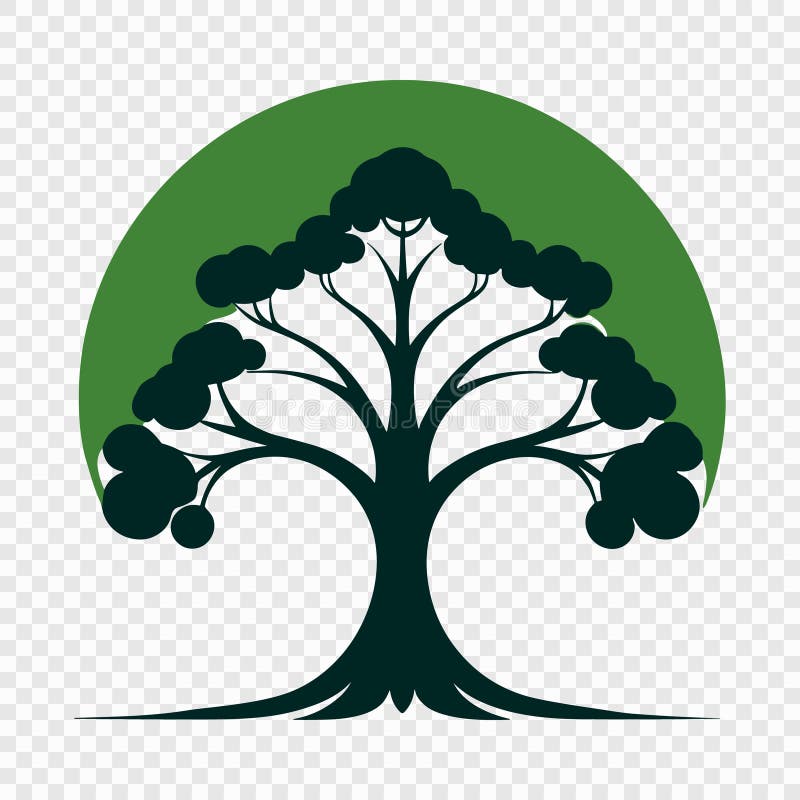 Stylized Green Tree Icon with Gradient Leaves Stock Illustration ...