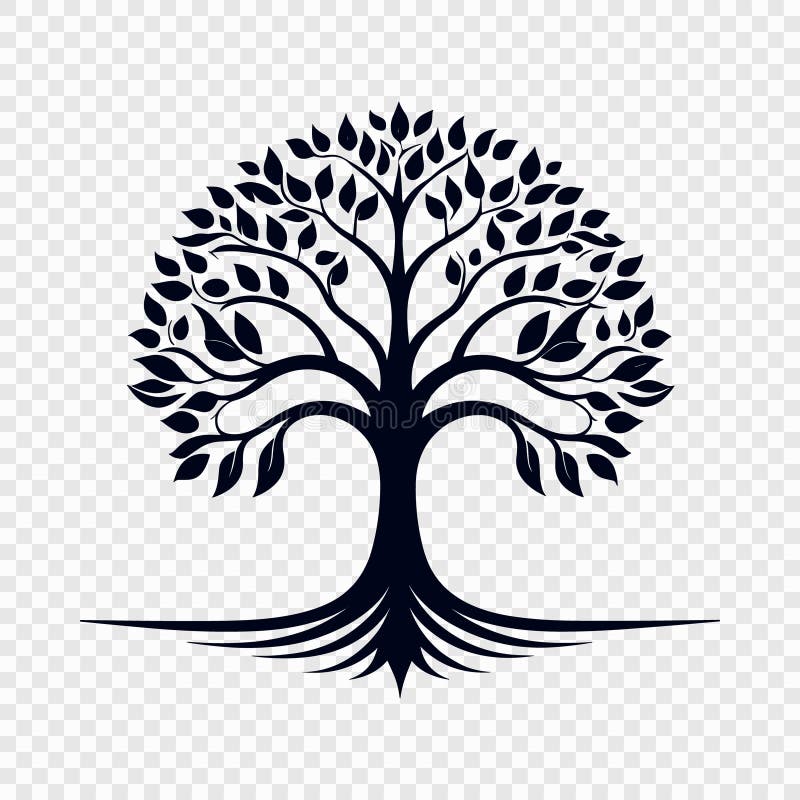 Stylized Green Tree Icon with Gradient Leaves Stock Illustration ...