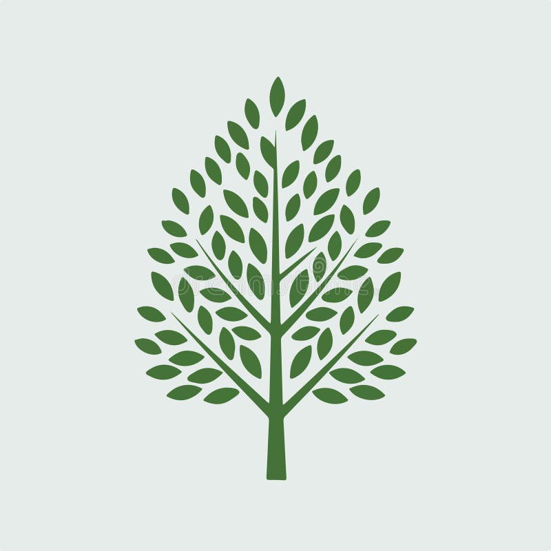 A Flat-Style Sparse Tree on a Plain White Background Stock Vector ...