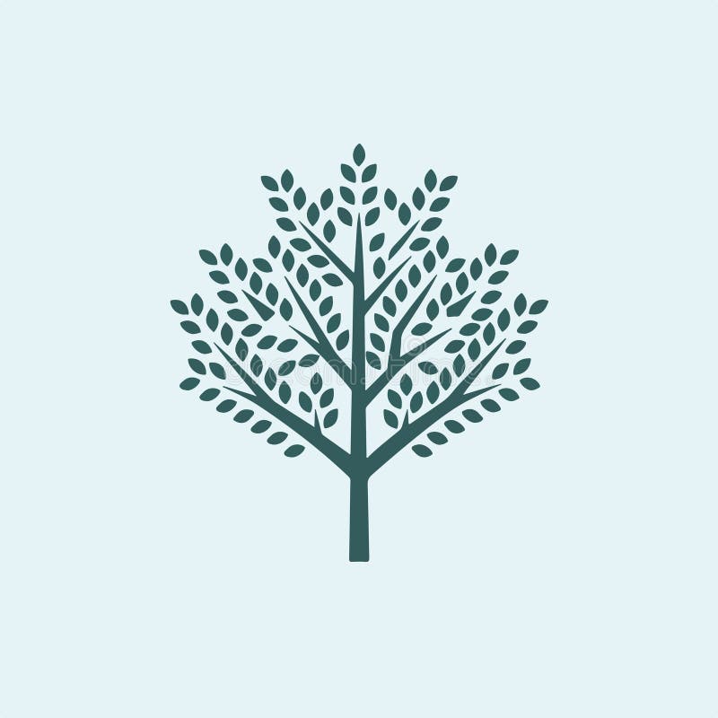 A Flat-Style Sparse Tree on a Plain White Background Stock Vector ...