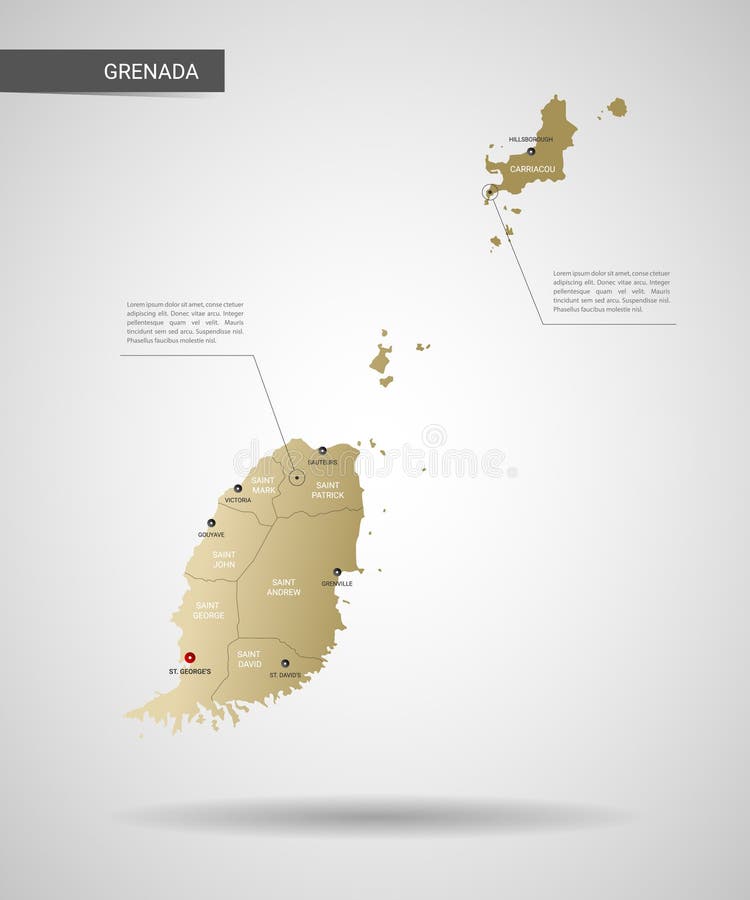 Stylized Grenada Map Vector Illustration. Stock Vector - Illustration ...
