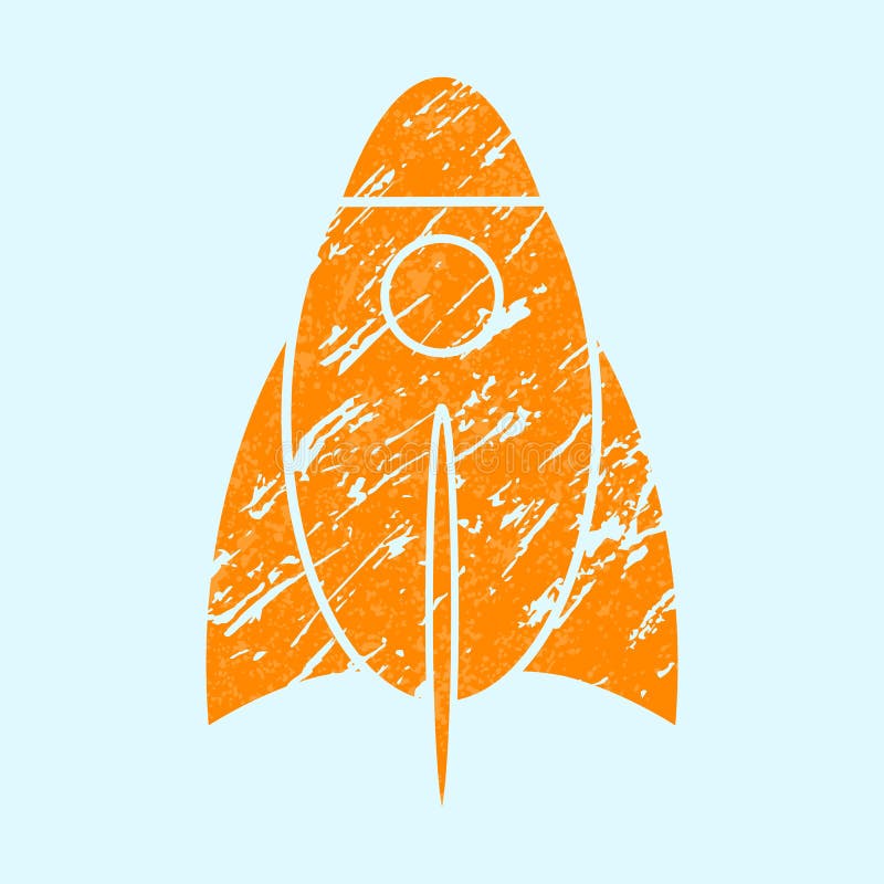 Stylized Grunge Rocket on a Light Background. Stock Vector ...