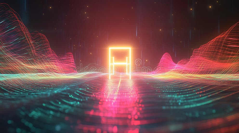 Stylized H Gate Amid Wavefunction Lines, Creating Superposition Stock ...