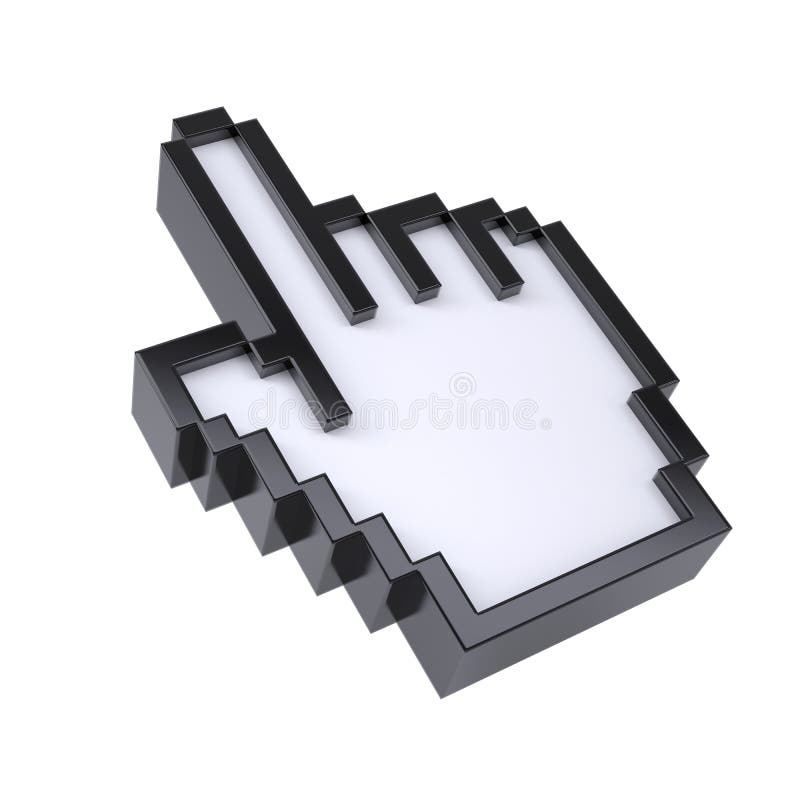 Hand mouse cursor in 3d stock illustration. Illustration of icon - 5445281