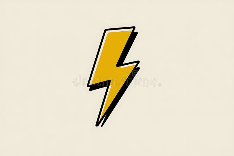 Bold Yellow Lightning Bolt Graphic Design Element Illustration Stock ...