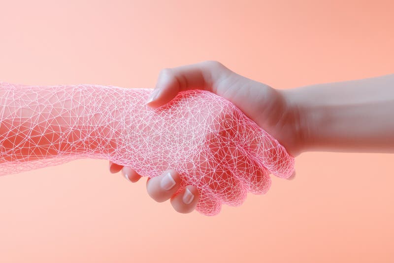 A Stylized Handshake Forms a Visual Connection with a Network of Lines ...