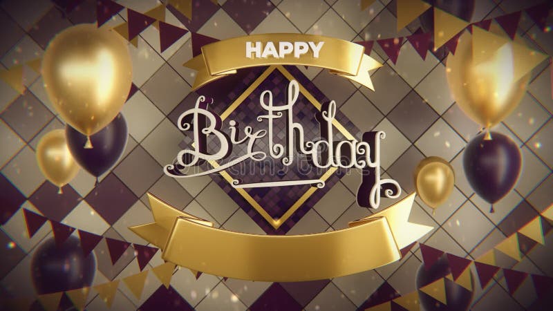 Stylized Happy Birthday Message with Empty Text Space Stock Footage ...