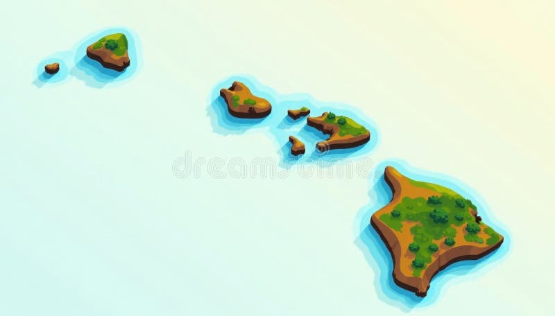 Stylized Hawaii Big Island Vector Map, Flat Design , United States ...