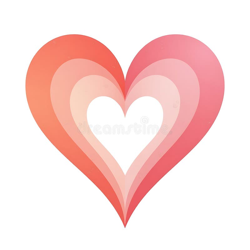 A Stylized Heart Design with Layered Colors Stock Illustration ...