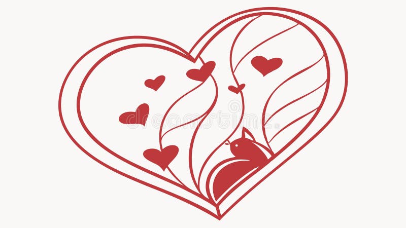 Stylized Heart with Flowing Lines, Love and Emotion, Vector Design ...