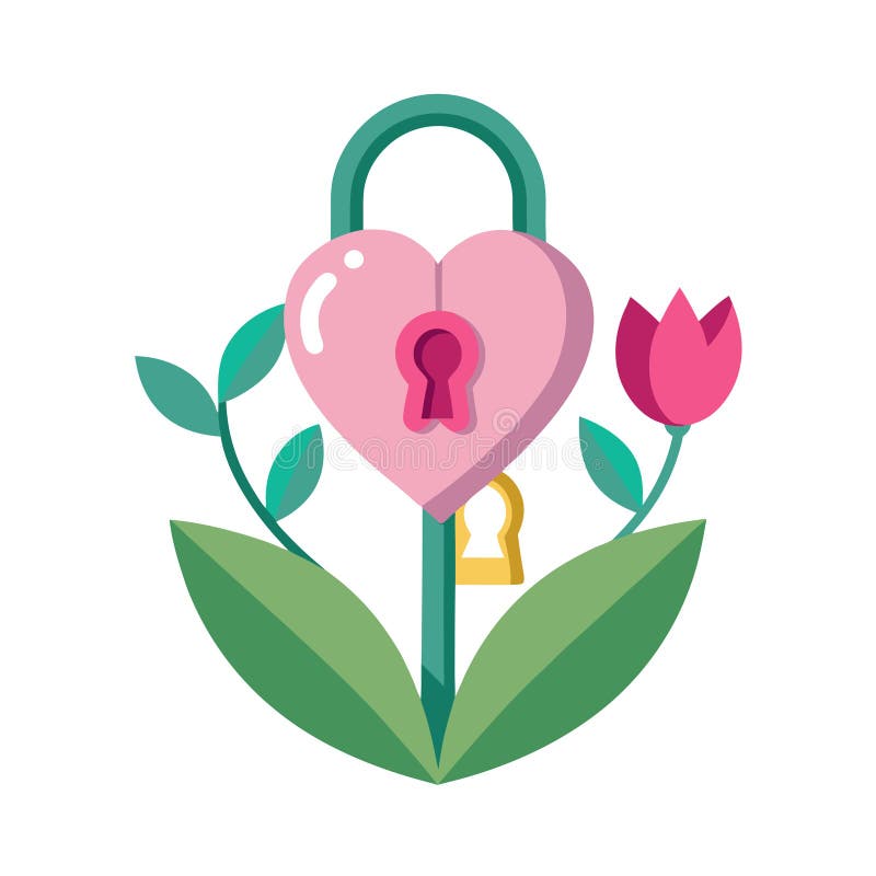 Heart Lock with Floral Accents: Symbolic Representation of Love ...