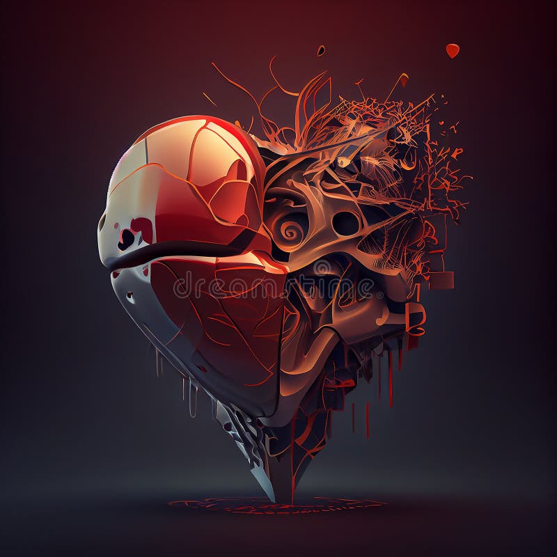 Stylized Heart Made of Metal and Mechanisms Stock Illustration ...