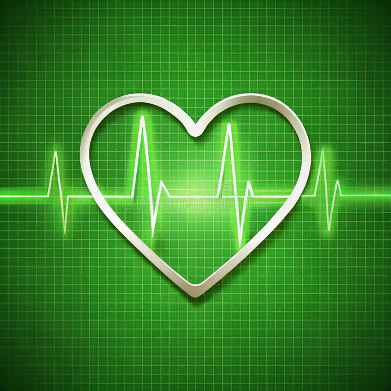 Stylized Heartbeat and Digital Health Check Image Stock Illustration ...