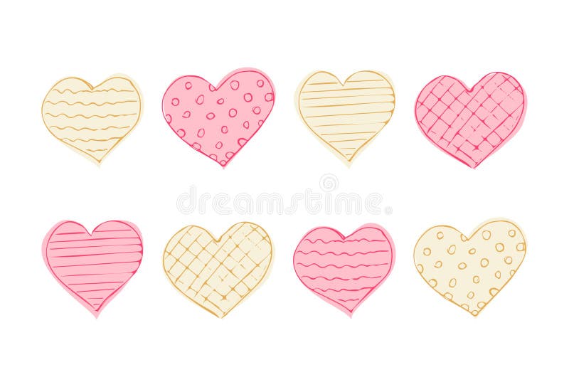 Stylized Hearts Design Elements for Valentine`s Day Cards Stock Vector ...