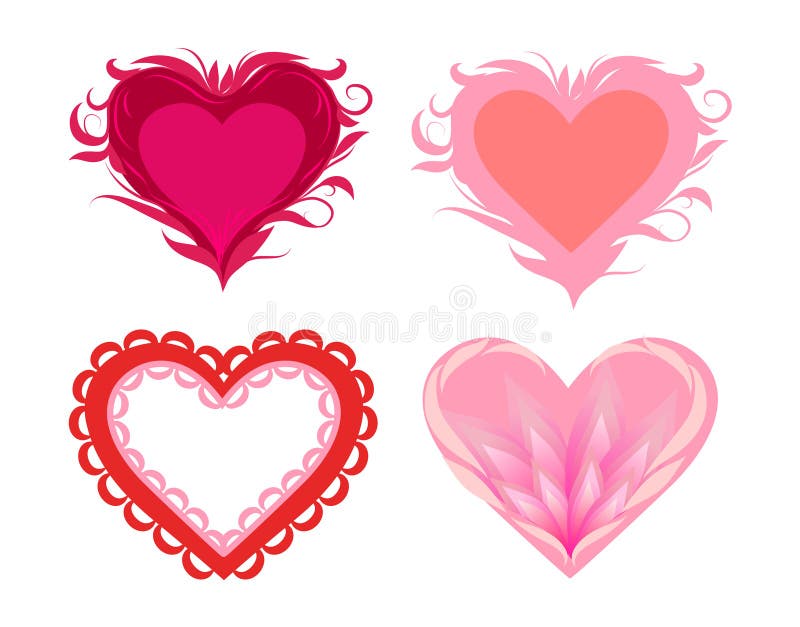 Stylized hearts stock vector. Illustration of rose, sweet - 31536874