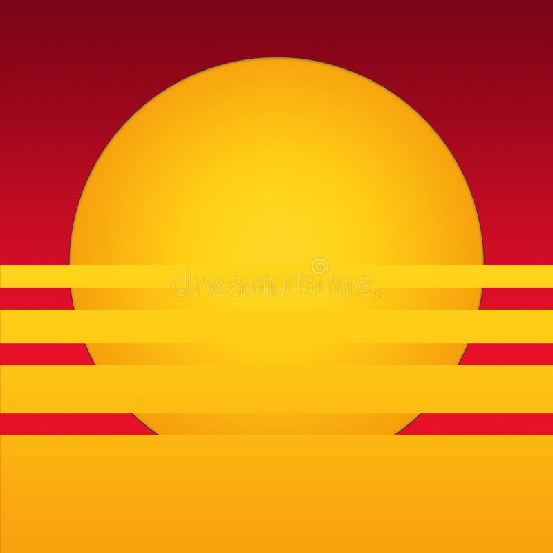 Stylized, High Resolution Illustration of Sunset in Yellow and Red ...