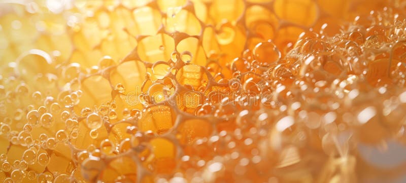 Stylized Honeycomb Pattern with Honey. Hexagonal Beeswax Structure ...