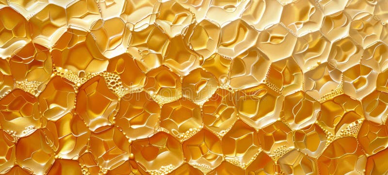 Stylized Honeycomb Pattern with Honey. Hexagonal Beeswax Structure ...