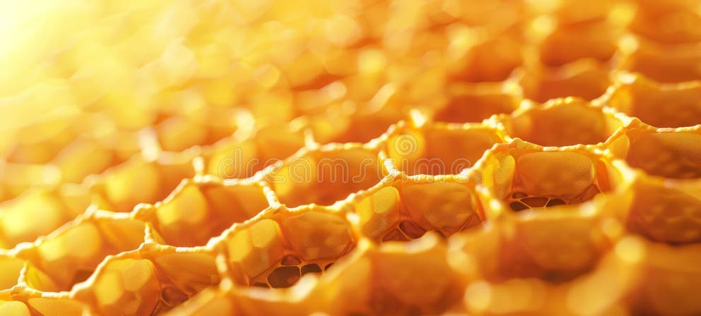 Stylized Honeycomb Pattern with Honey. Hexagonal Beeswax Structure ...
