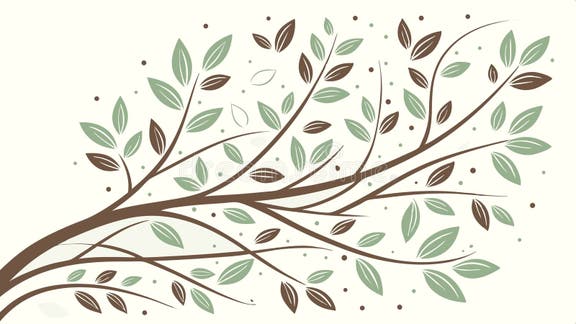 Stylized Horizontal Branch with Leaves, Simple and Versatile Design ...