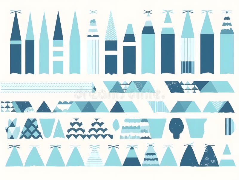 Stylized Horizontal Lines with Unique Artistic Patterns Stock ...