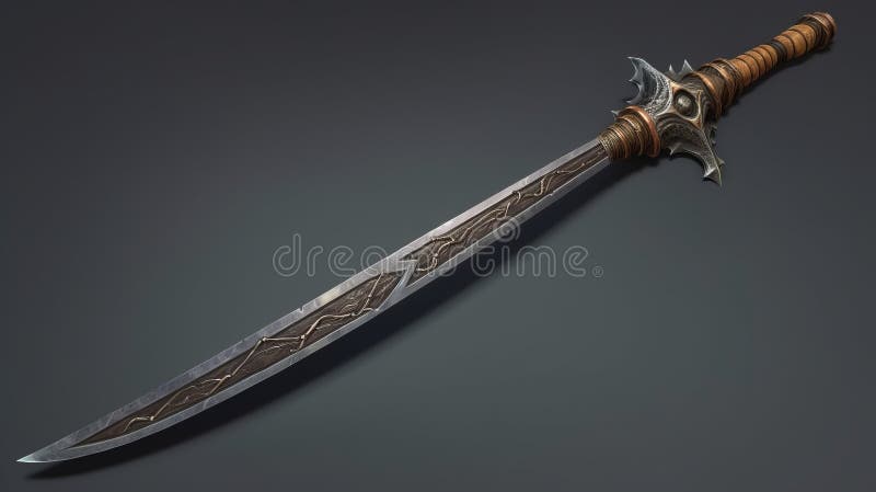 Stylized Horned Sword: Realistic and Hyper-detailed Rendering Stock ...