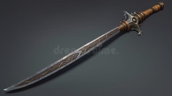 Stylized Horned Sword: Realistic and Hyper-detailed Rendering Stock ...